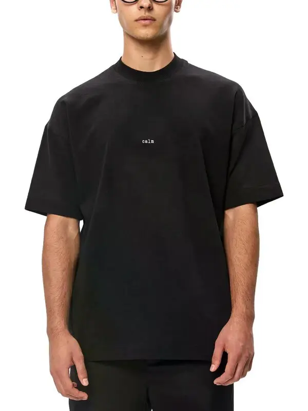 HAMZA Graphic-print Drop-shoulder T-shirt - Black