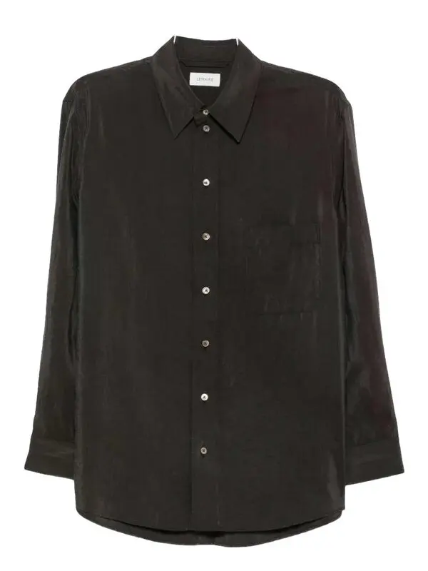 LEMAIRE Lemiare Button-down Shirt With Crinkled Finish - Brown
