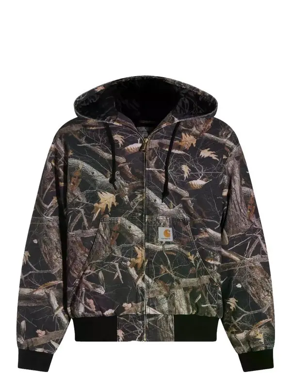 Carhartt Work In Progress Camouflage-print Hooded Jacket - Black