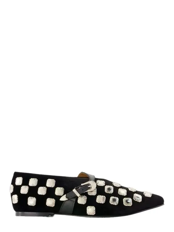 Toga Embellished Buckled Ballet Flats - Black