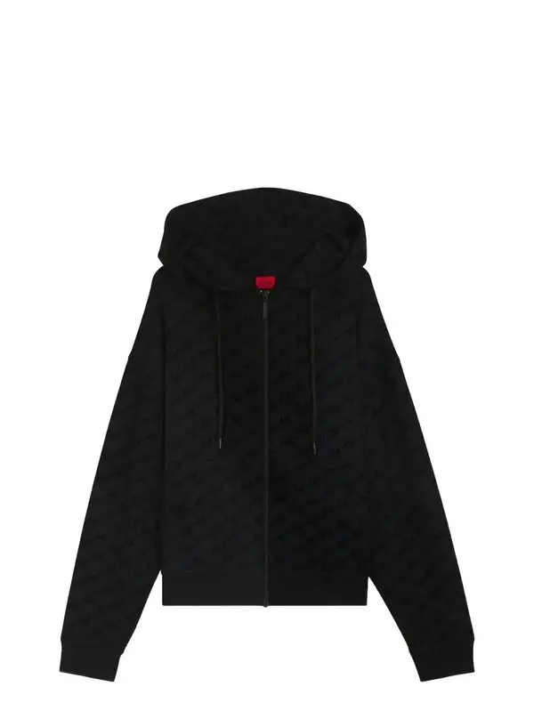 Hugo Relaxed-fit Hooded Jacket - Black