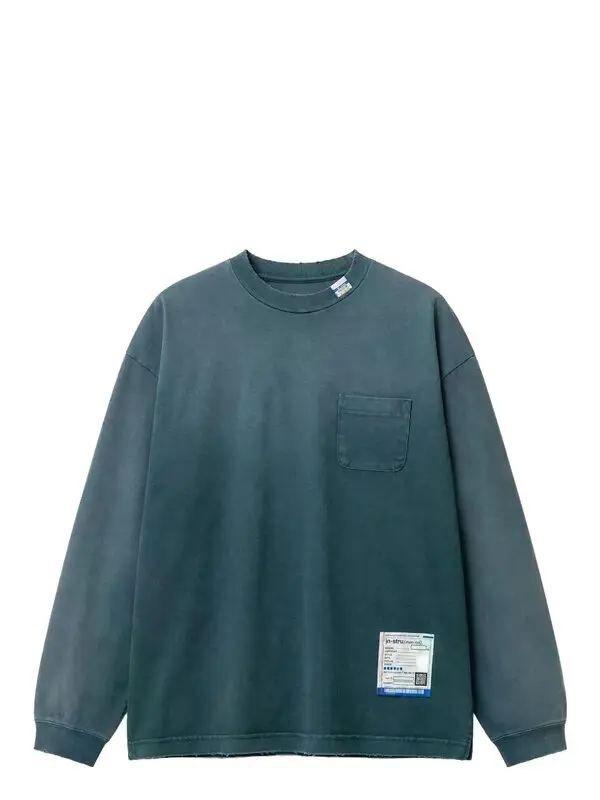 Mihara Yasuhiro Sun-faded Like Distressed Long-sleeve T-shirt - Green