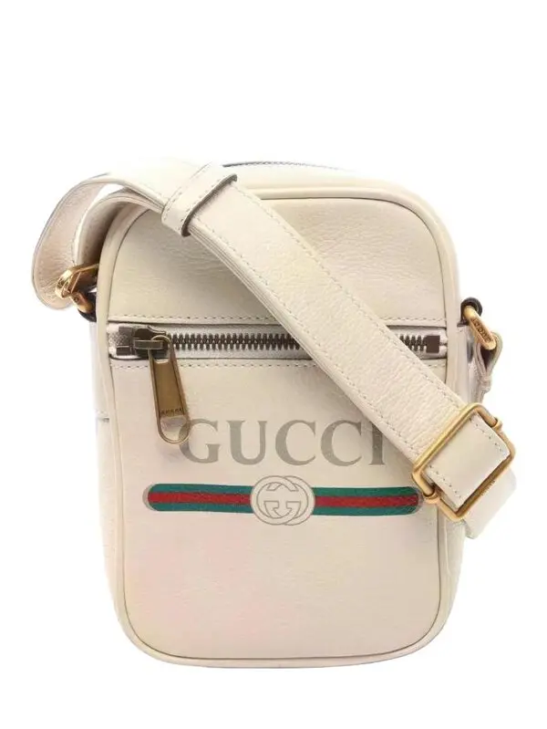 Gucci Leather Web Detail Shoulder Bag - Neutrals
