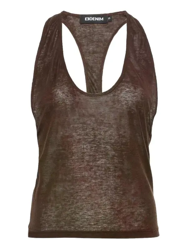 EB DENIM Valley Racer Tank Top - Brown