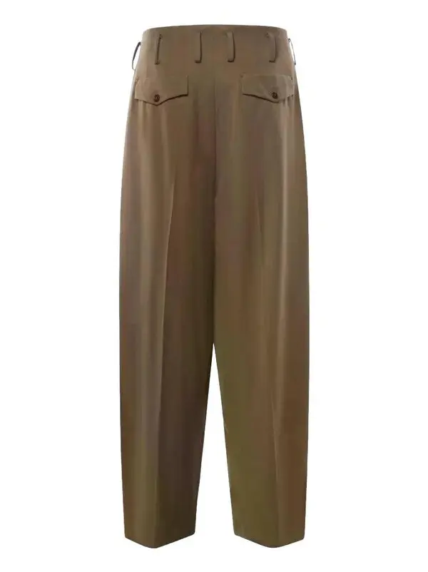 HED MAYNER Pleated Button-fastening Trousers - Brown