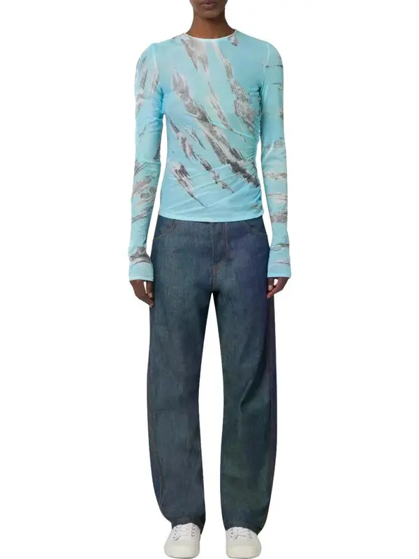 Moschino Archive Clouds Tulle Top - Blue