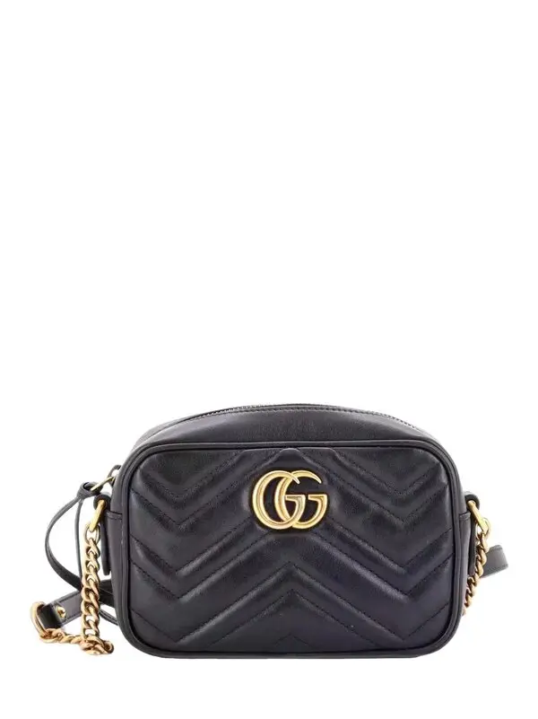 Gucci Matelassé Leather Mini Shoulder Bag - Black