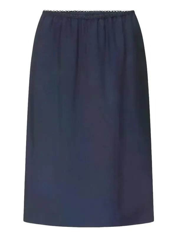 Loulou De Saison Elasticated Waist Straight Midi Skirt - Blue