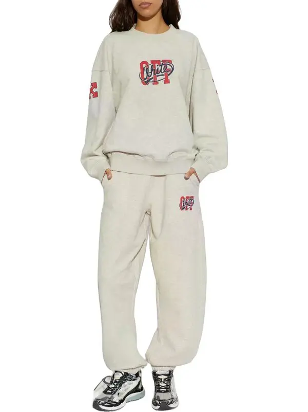 Off-White Logo-print Cotton Sweatshirt - Neutrals