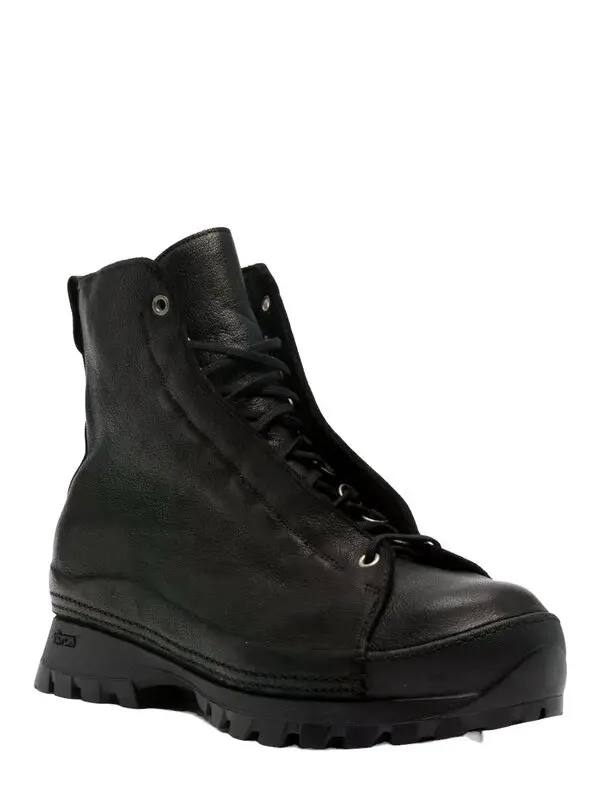 Guidi Leather Lace-up Hiking Boots - Black
