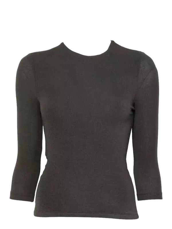 Imperial Twist-detail Open-back Top - Grey