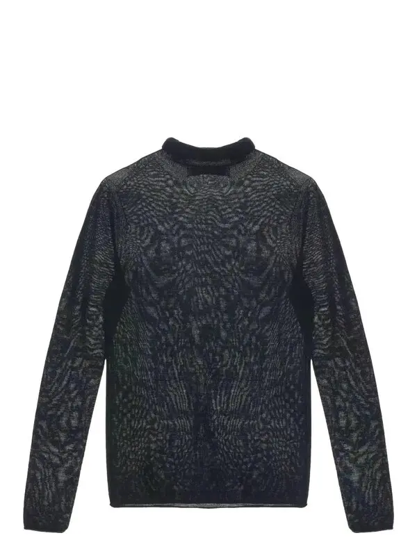 Carven Sheer Merino Turtleneck Sweater - Black