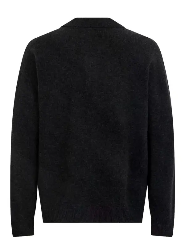 ROBERTO COLLINA Fine-knit Polo Sweater - Grey