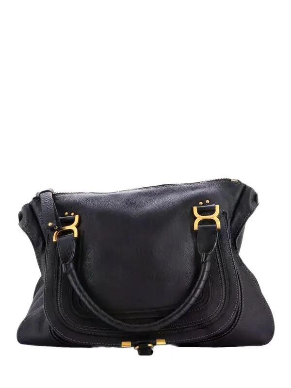 Chloé Marcie Leather Large Shoulder Bag - Black