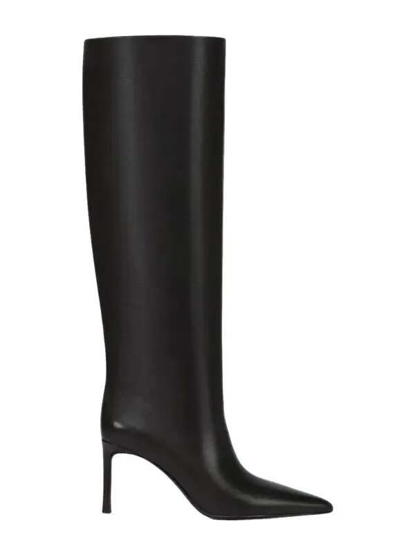 POTAMY Point-toe Leather Knee-high Boots - Brown