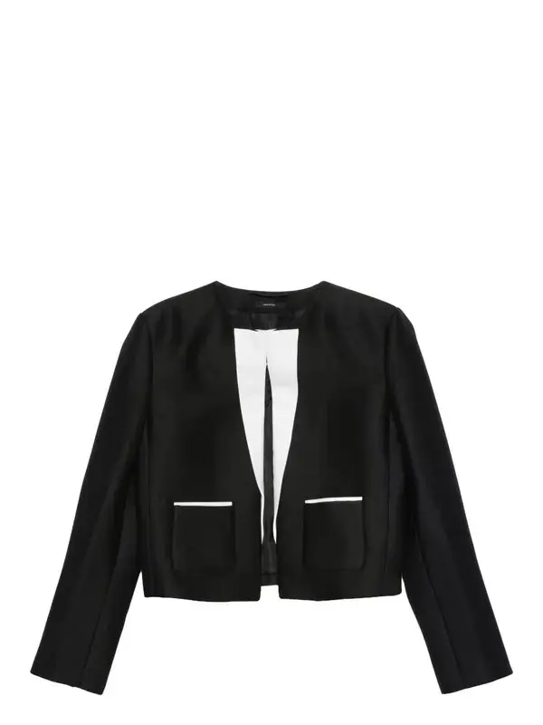 TOM FORD Contrast Trim Collarless Jacket - Black