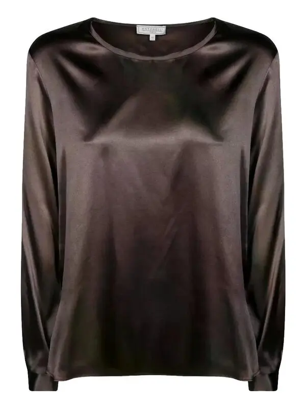 Antonelli Firenze Adige Satin-finish Blouse - Brown
