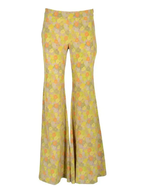 FRANCOISE PINTON - PARIS Floral Print Flared Trousers - Brown