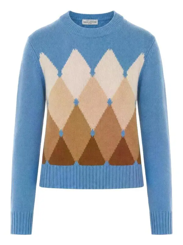 BALLANTYNE Argyle Intarsia Sweater - Blue