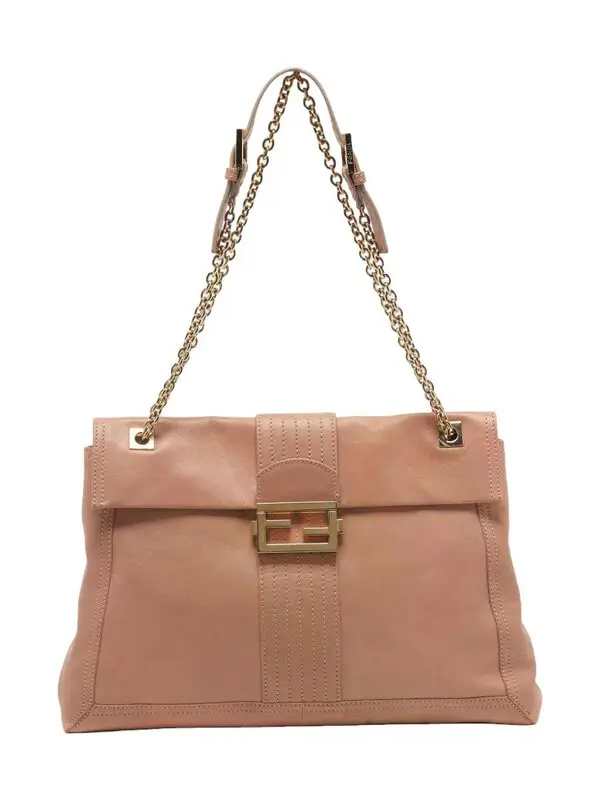 Fendi Maxi Baguette Flap Shoulder Bag - Pink