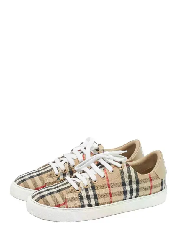 Burberry Albridge Check-print Canvas Lace-up Sneakers - Neutrals