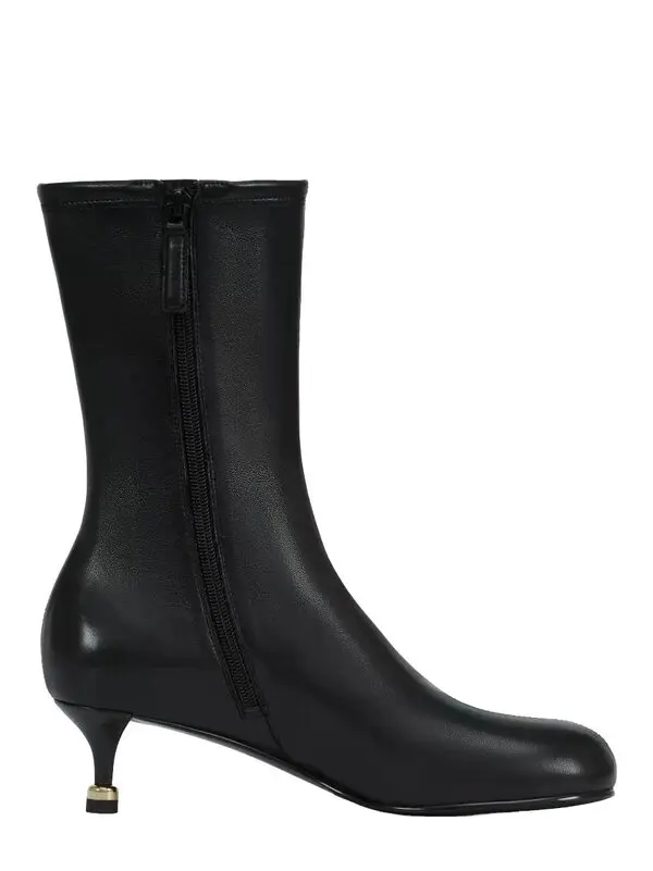 POTAMY Round-toe Heeled Ankle Boots - Black
