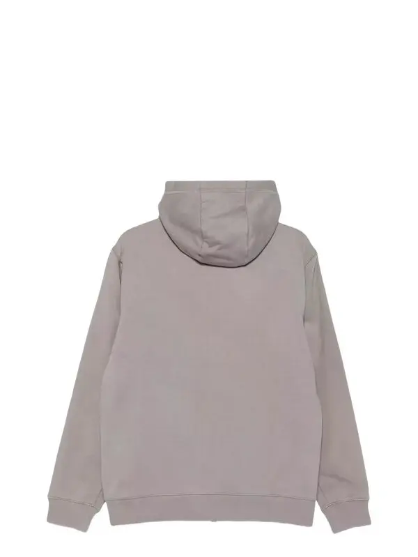 EA7 Logo Tape Zip-up Hoodie - Grey