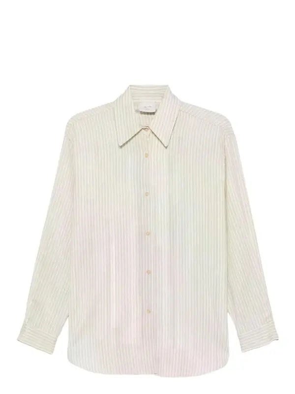 ALYSI Mini Stripes Silk Shirt - Neutrals