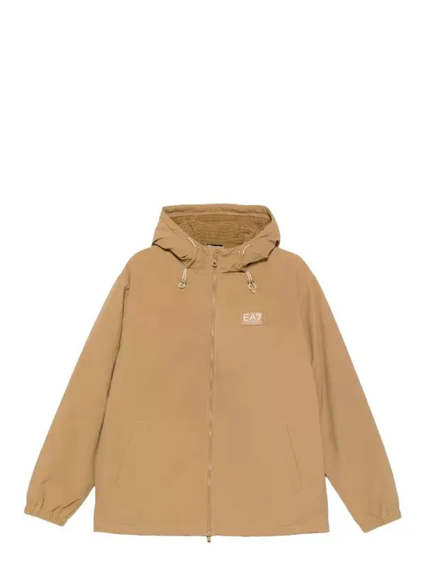 EA7 Logo-patch Hooded Jacket - Neutrals