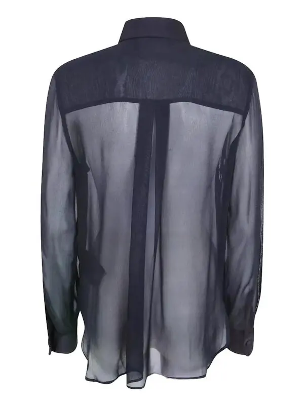 SEMICOUTURE Sheer Button-up Shirt - Black
