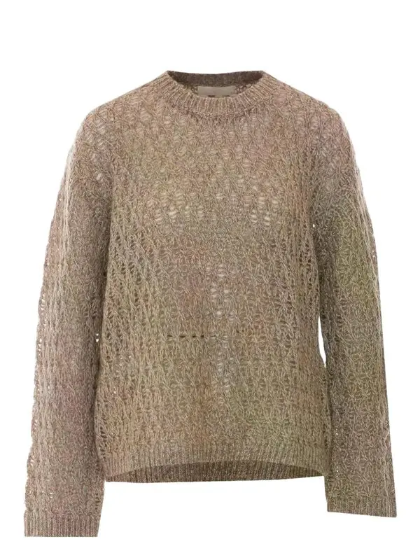 ELEH Sequin-embellished Open-knit Sweater - Brown