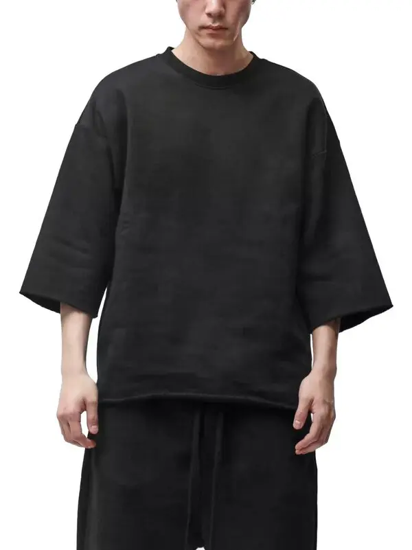 THOM KROM Raw-edge Drop-shoulder T-shirt - Black