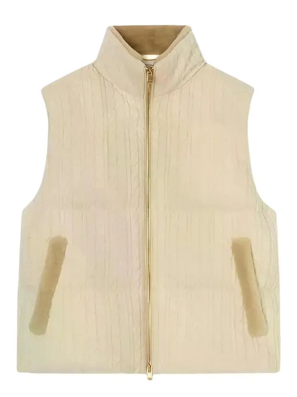 Agnona Cable-knit Padded Vest - Neutrals
