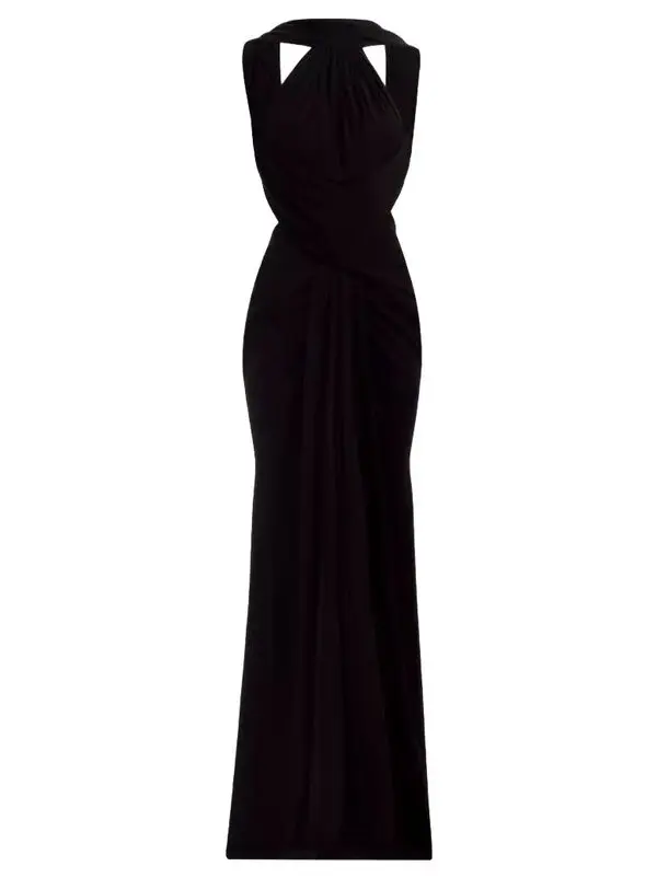Elie Saab Halterneck Maxi Dress - Black