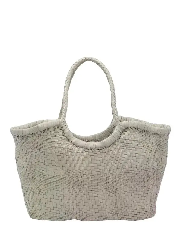 Dragon Diffusion Nantucket Woven Leather Shoulder Bag - Grey