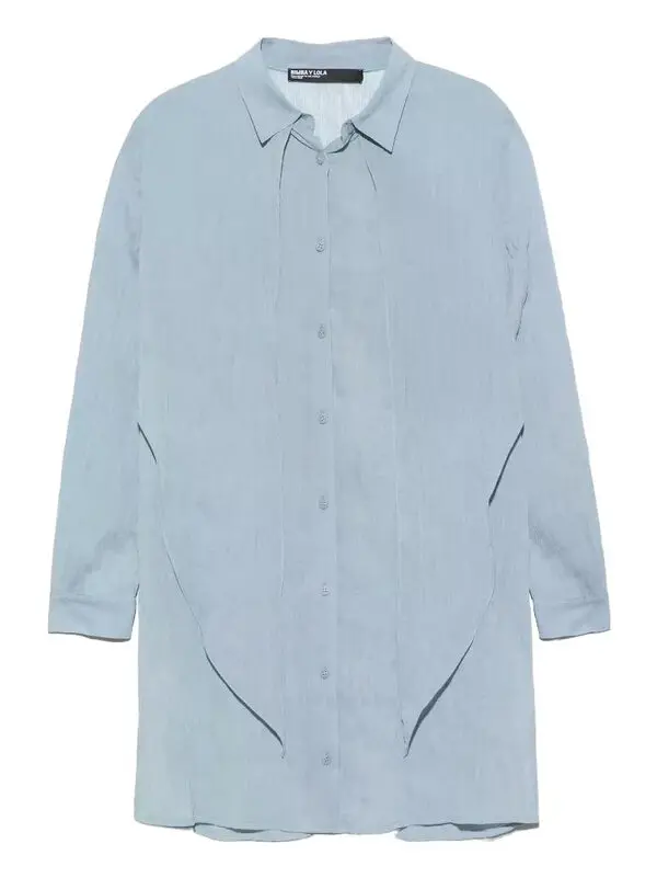 Bimba Y Lola Light Pleated Shirt With Front Tie Detail - Blue