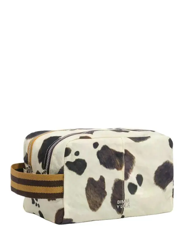 Bimba Y Lola Large Pony Nylon Double Make-up Case - Neutrals