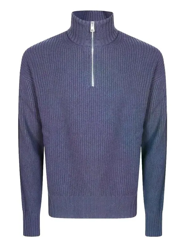 DIANA STUDIO Ribbed Knit Quarter-zip Sweater - Blue