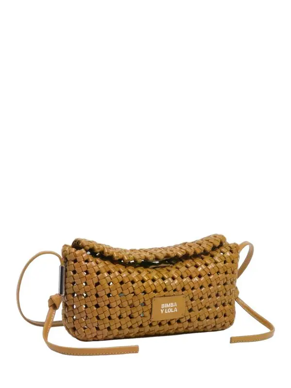 Bimba Y Lola Small Plaited Leather Crossbody Bag - Brown