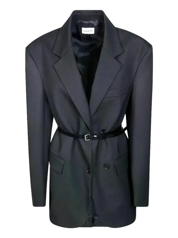 P.a.r.o.s.h Belted Double-breasted Blazer - Black