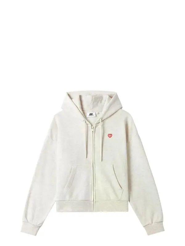 CHOCOOLATE Logo Patch Zip-up Hoodie - Neutrals