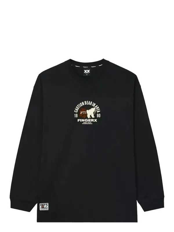 FINGERCROXX Graphic-print Long-sleeve T-shirt - Black