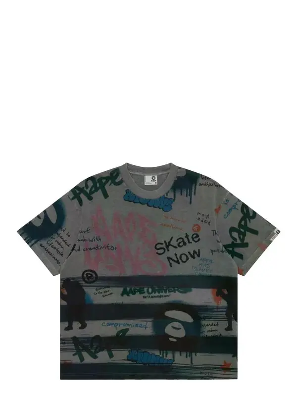 AAPE BY *A BATHING APE Graffiti-print T-shirt - Grey