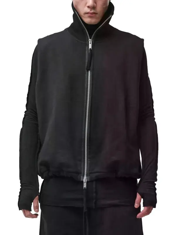 THOM KROM High-neck Sleeveless Hoodie - Black