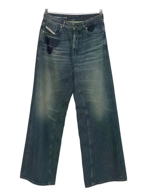 DIESEL® Wide-leg Jeans With Faded Effect - Blue