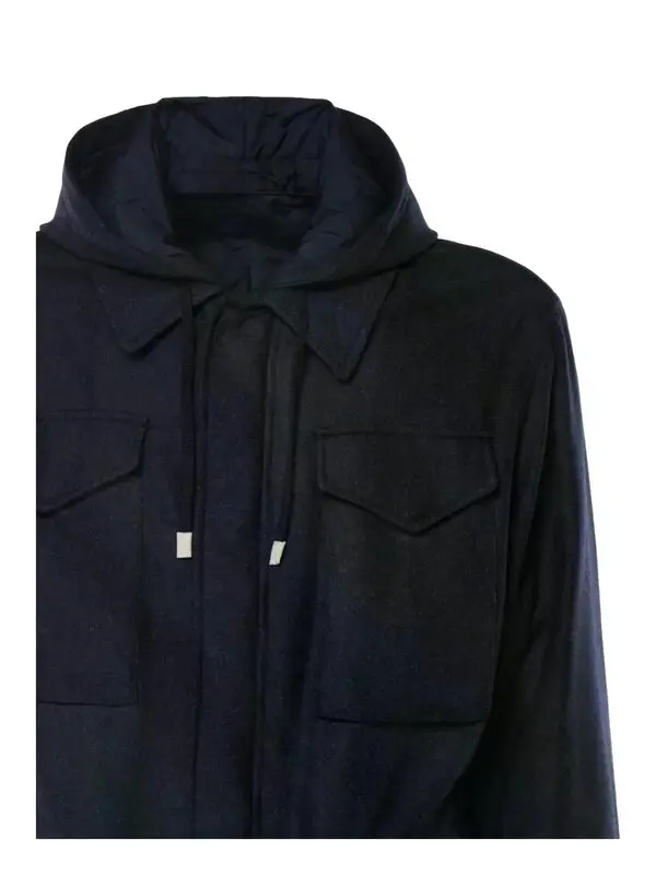 Eleventy Hooded Multi-pocket Jacket - Blue