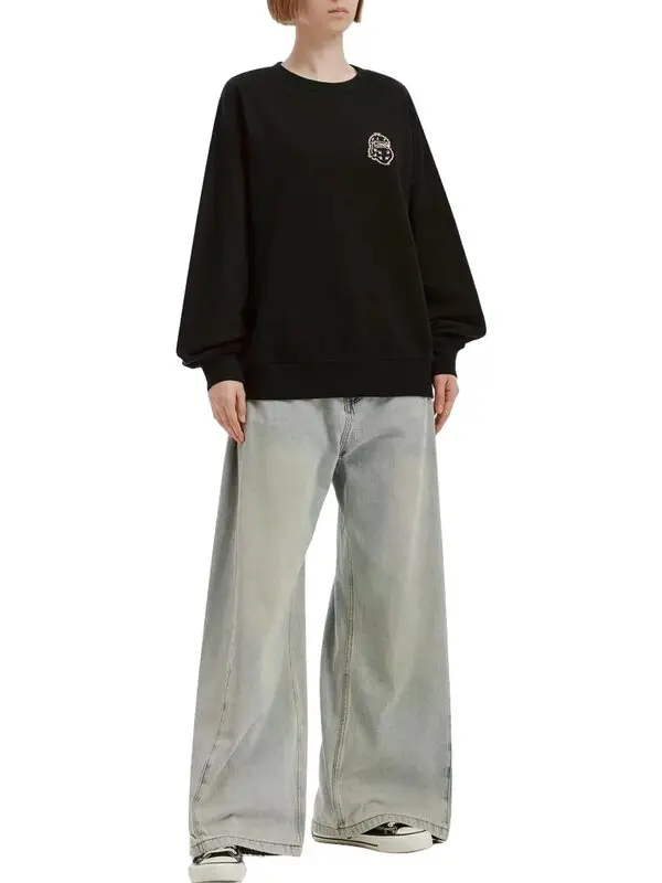 FINGERCROXX Logo-print Crewneck Sweatshirt - Black