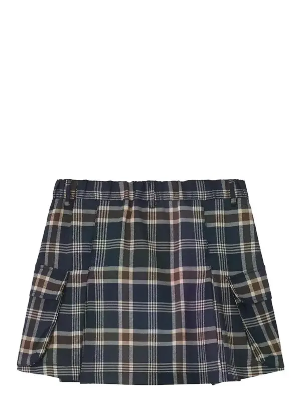 CHOCOOLATE Checked Cargo Mini Skirt - Blue