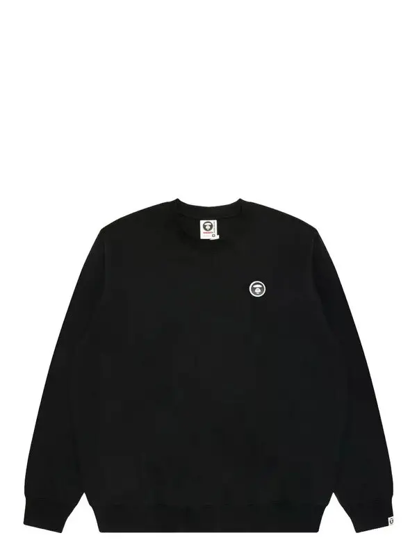 AAPE BY *A BATHING APE Crew Neck Logo Patch Sweater - Black