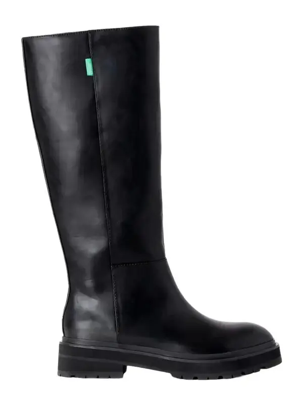 BENETTON Knee-high Chunky Sole Boots - Black